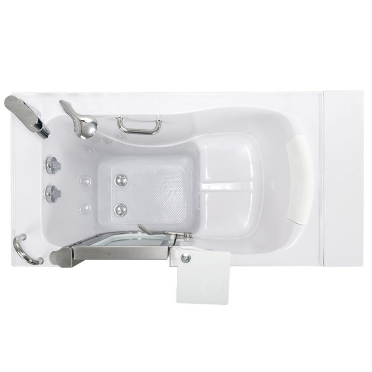 Ella Walk In Bath Baignoire tourbillon en acrylique 53 po. X 32 po. Avec robinet, chauffage et ...